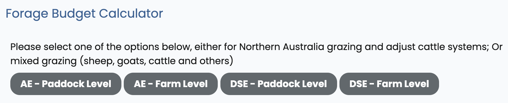 Cibo Labs Forage Budget Calculator – Quick Start Guide